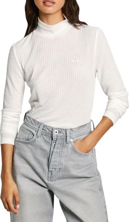 Pepe Jeans London Damen Flory T-Shirt, Weiß (Mousse White), Small