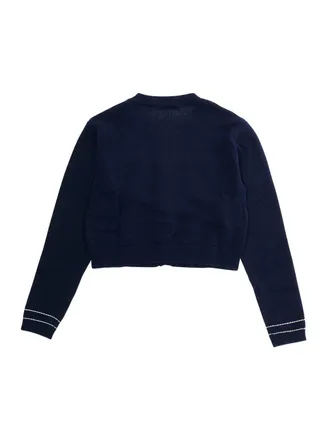 Marni Girls Cardigan Crew-Neck Blue Cotton Tops Top