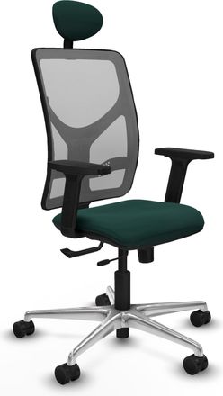 Piqueras y Crespo Ergonomischer Stuhl mit 2D-Armlehnen, h&ouml;henverstellbare Lendenwirbelst&uuml;tze und festes Kopfteil, ausgestattet mit Syncro/Traslack und Schneideschaum, G