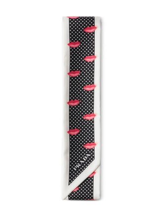 Prada &eacute;charpe &agrave; pois - Noir