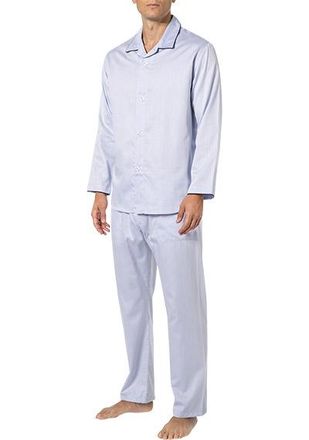 Novila Herren Pyjama blau Baumwolle & Mix unifarben