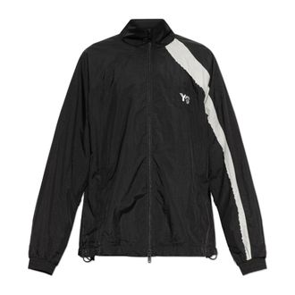 Yohji Yamamoto Homme, Vestes, Noir, Taille: S Raw Edge 3 Stripes Nylon Shell Jacket