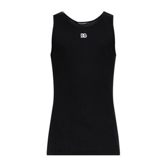 Dolce & Gabbana Geripptes &auml;rmelloses T-Shirt - - Tops - Herren - Schwarzk - XL