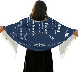 Generic &Eacute;charpe de pri&egrave;re chr&eacute;tienne - &Eacute;charpe en coton de 27,5 x 70,8 pouces, conception d&eacute;criture respirante, &eacute;charpe de culte religieuse, accessoire de pri