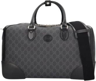 Gucci unisex, Pre-owned, Noir, Taille: ONE Size Sac Boston GG Supreme Pre-owned