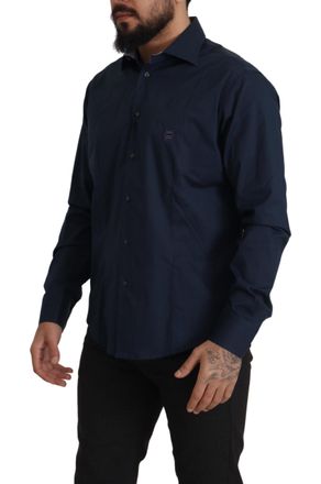 Roberto Cavalli Mens Navy Blue Cotton Dress Formal Shirt
