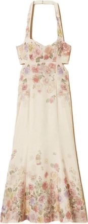 Twinset Femme, Robes, Multicolore, Taille: 40 FR Robe Midi Florale en Lin