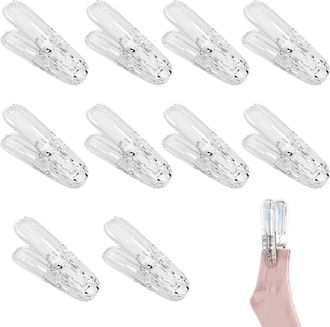 Generico Clips zum Trocknen von Bettdecken, winddichte W&auml;scheklammern zum Trocknen von Strandt&uuml;chern - 10 x winddichte W&auml;scheklammern, Sockenklammern, innen