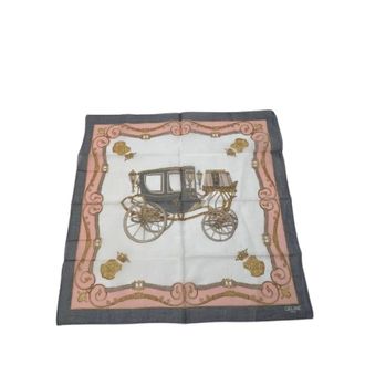 Celine Pre-owned Vintage Carriage and Chain Print Silk Scarf - Femme - Pre-owned - Rose - Taille: ONE Size