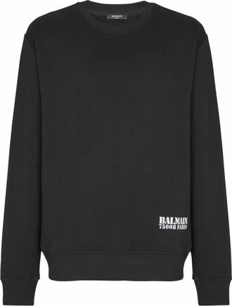 Balmain Sweatshirt mit Small Stamp-Print - - Sweatshirts & Hoodies - Herren - Schwarzk - M