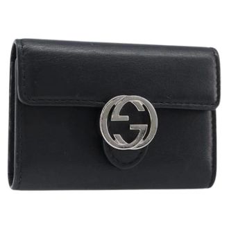 Gucci Porte-cl&eacute;s en cuir doccasion - Femme - Pre-owned - Noir - Taille: ONE Size