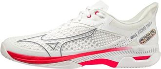 Mizuno Wave Exceed Tour 5 AC, Chaussures de Tennis pour Femme, Undyed White/Quite Shade/OperaRed, 37 EU, Undyed White Remote Shade Operared, 37 EU