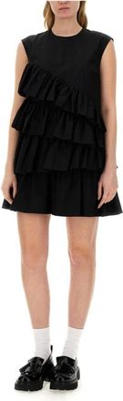 Msgm Msgm, Femme, Robes, Noir, Taille: 38 FR Robe &agrave; Volants &Eacute;tages et Sans Manches