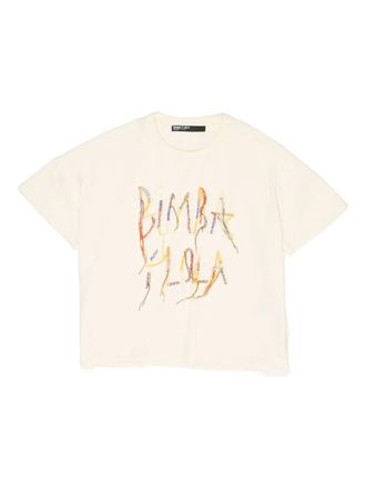 Bimba & Lola t-shirt frangé à logo brodé - Tons neutres