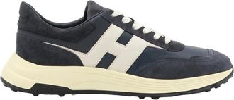 Hogan Low-Top Sneaker - Navy Blue Suede And Leather Sneakers - Gr. 6_5 - in Beige - f&uuml;r Damen