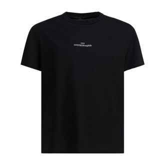 Maison Margiela Homme, Tops, Noir, Taille: L T-Shirt Logo Distordu