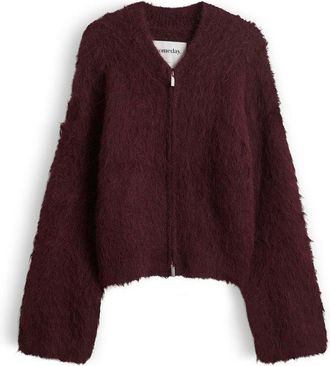 someday Strickjacke Tanzina aus weichem Alpaka Mix Verk&uuml;rzte, gerade Silhouette mit flauschigem Griff