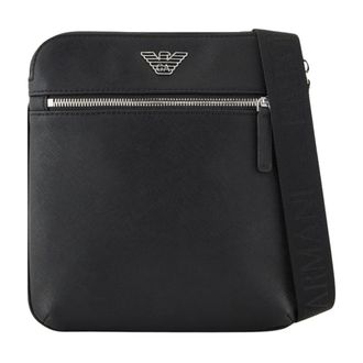 Emporio Armani Homme, Sacs, Noir, Taille: ONE Size ASV Sac Bandouli&egrave;re en Cuir Saffiano