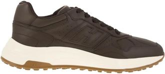 Hogan Low-Top Sneaker - Hyperlight Leather Trainers - Gr. 8_5 - in Braun - f&uuml;r Damen