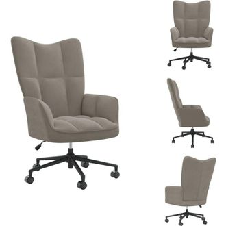 vidaXL Relaxsessel Hellgrau Samt - Sessel - Relaxsessel - Armchair - Wohnzimmersessel - Beistellstuhl