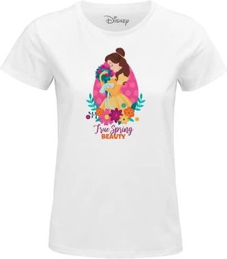 Disney &laquo; Rue Spring Beauty &raquo; WODPRINTS015 T-Shirt Femme, Blanc, Taille L