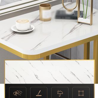 Generic Beistelltisch Couch Mit 2 Ablagen, Marmor&auml;hnlicher Tisch C Form Couchtisch Marmor for Wohnzimmer, B&uuml;ro, Caf&eacute;, Wohnheim, 50 X 30 58cm(Black1)