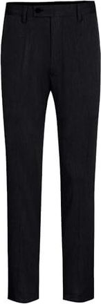 Generic Pantalon habill&eacute; extensible pour homme - Taille extensible - Coupe ajust&eacute;e - Pantalon classique droit - Pantalon de costume d&eacute;contract&eacute;, Noir, 52