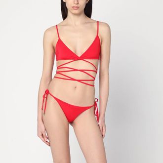 The Attico Two-piece triangle bikini in red