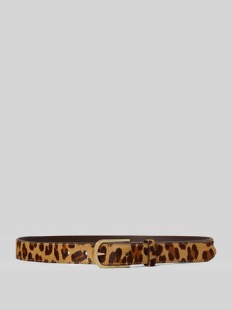 Lauren Ralph Lauren Schmaler G&uuml;rtel aus Leder mit Leo-Print