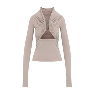 Rick Owens Jersey L/S Prong - Femme - Tops - Beige - Taille: 40 FR