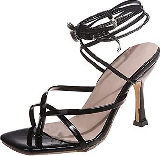 Generic Mary Jane Escarpins d&eacute;t&eacute; 2026 &agrave; bout carr&eacute; en daim l&eacute;ger pour rendez-vous galant, soir&eacute;e, f&ecirc;te, talons &agrave; lani&egrave;res pour femme, talon moyen, semelle rem