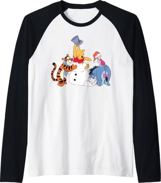 Disney Winnie the Pooh & Friends Christmas Snowman Holiday Raglan