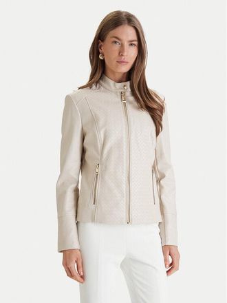 Guess Jacke aus Kunstleder W6RL52 WL850 &Eacute;cru Regular Fit