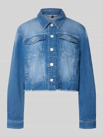 Marc Cain Cropped Jeansjacke mit Fransen
