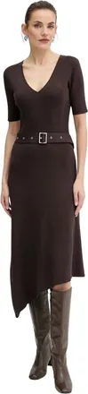 Karl Lagerfeld Femme, Robes, Brun, Taille: 36 FR Robe Mi-longue