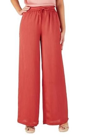 Damart Pantalon Pliss&eacute; Permanent pour Femme, Coupe Ample, Rouge, 52