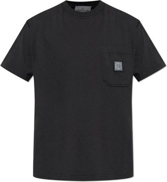 Stone Island Homme, Tops, Noir, Taille: XL T-Shirt avec poche