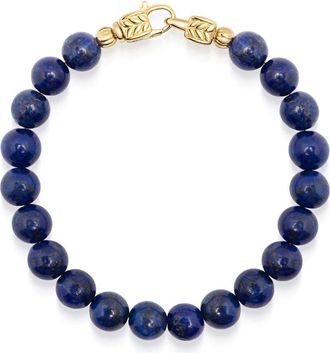 Nialaya Homme, Accessoires, Jaune, Taille: 2XL Blue Dumortierite Healing Bracelet with Gold Lock