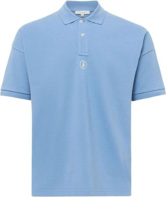 J.W.Anderson Homme, Tops, Bleu, Taille: M Polo Bleu avec Broderie Logo