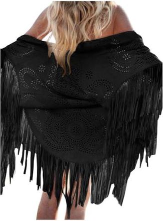 Generic Poncho Femme Hiver Chaud Chale Femme Hiver Chaud Cape Femme Cape Courte &Agrave; Pompons &Eacute;l&eacute;gante Et Tendance Automne-Hiver