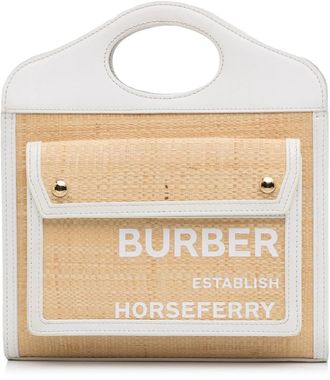 Burberry Hobo Bags - Pocket Raffia Satchel - Gr. unisize - in Braun - f&uuml;r Damen