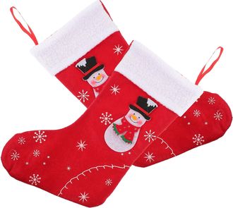 Artibetter Weihnachtsstrumpf H&auml;ngedekoration 2 St&uuml;ck Weihnachts S&uuml;&szlig;igkeitent&uuml;te zum Bef&uuml;llen Weiche Weihnachtsstr&uuml;mpfe zum Aufh&auml;ngen an Baum und Kamin Festliche 