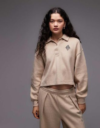 Lacoste Polo-Sweatshirt in Beige-Neutral