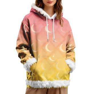 Generic Pull &agrave; capuche imprim&eacute; pour femme | D&eacute;contract&eacute; &agrave; manches longues Coupe ample Sweat &agrave; capuche pour femme, Ye2., XXL