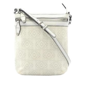 Loewe Pre-owned Anagram Beschichtete Canvas Leder Schultertasche - - Pre-owned - Damen - Wei&szlig; - ONE SIZE