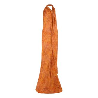 Cortana Sora Print Langes Seidenkleid - - Dresses - Damen - Orange - M