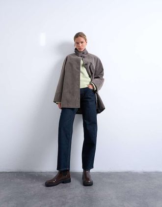 Topshop Lowrie - Jean baggy &agrave; taille basse - Bleu indigo brut