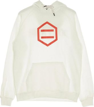 Dolly Noire Hexagon Herren Hoodie in Wei&szlig; & Rot - - Sweatshirts & Hoodies - Herren - Wei&szlig; - L