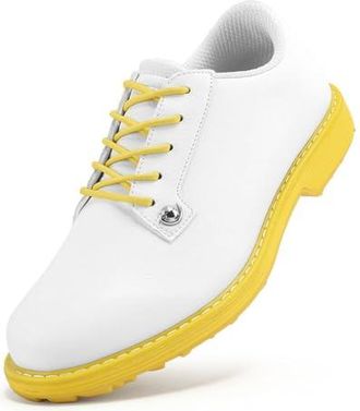 Generic Femmes Golfeuses Entraîneurs De Sport Mode Imperméable Fitness Baskets Léger Plat sans Crampons Marche Golf Chaussures,Jaune,38 EU