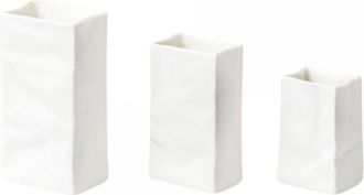 Räder 3er Set Porzellantüten weiß Papieroptik Blumenvasen Design